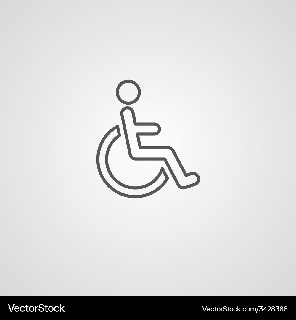 Cripple outline symbol dark on white background Vector Image