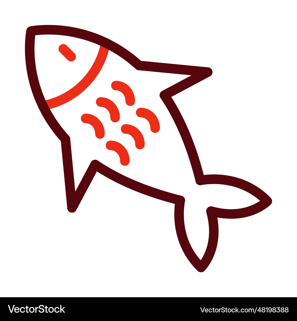 Fish glyph two color icon for personal Royalty Free Vector