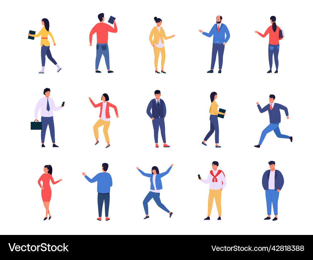 Happy office workers successful joyful business Vector Image