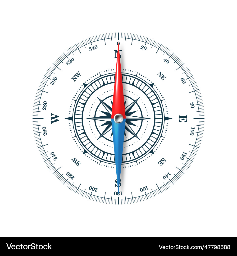 Marine compass nautical wind rose with cardinal Vector Image