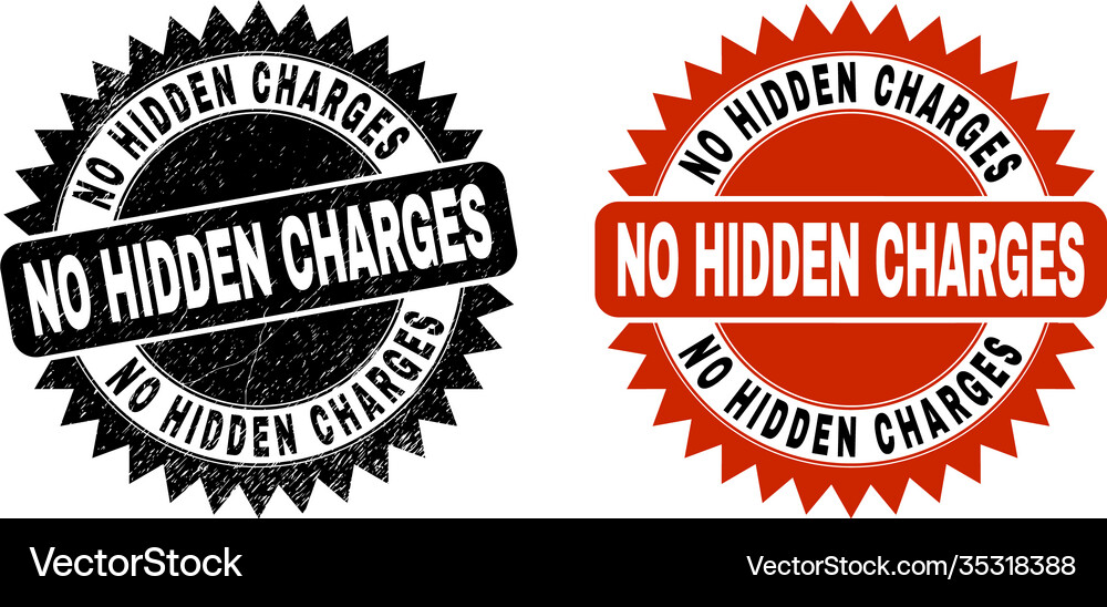 No hidden charges black rosette seal with Vector Image