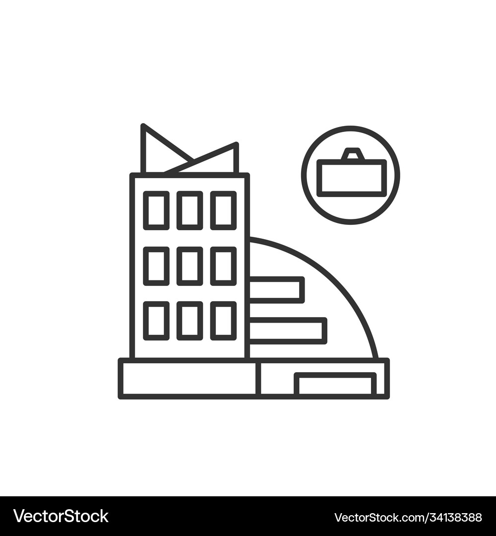 Flat Office Building Icon