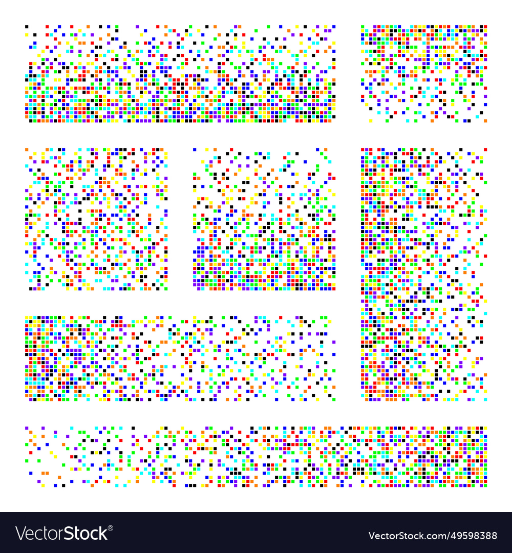 Pixel disintegration decay effect various Vector Image