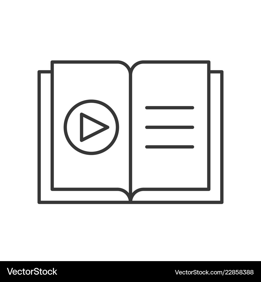 Play button on book online education icon concept Vector Image