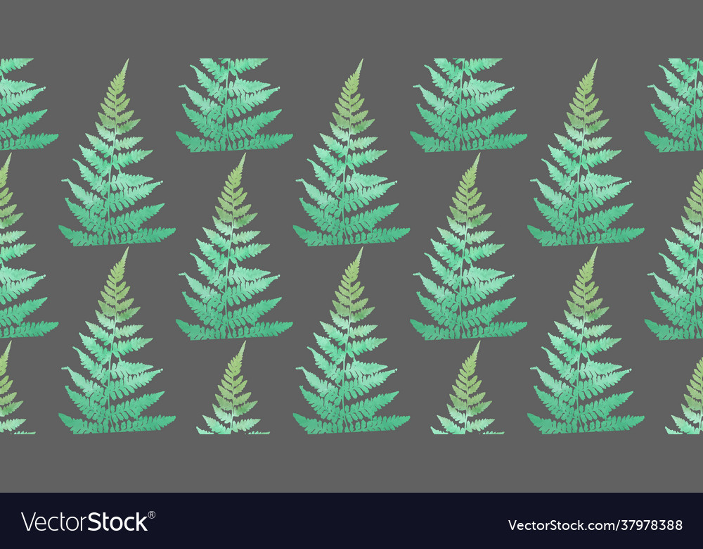 Seamless pattern watercolor ferns Royalty Free Vector Image