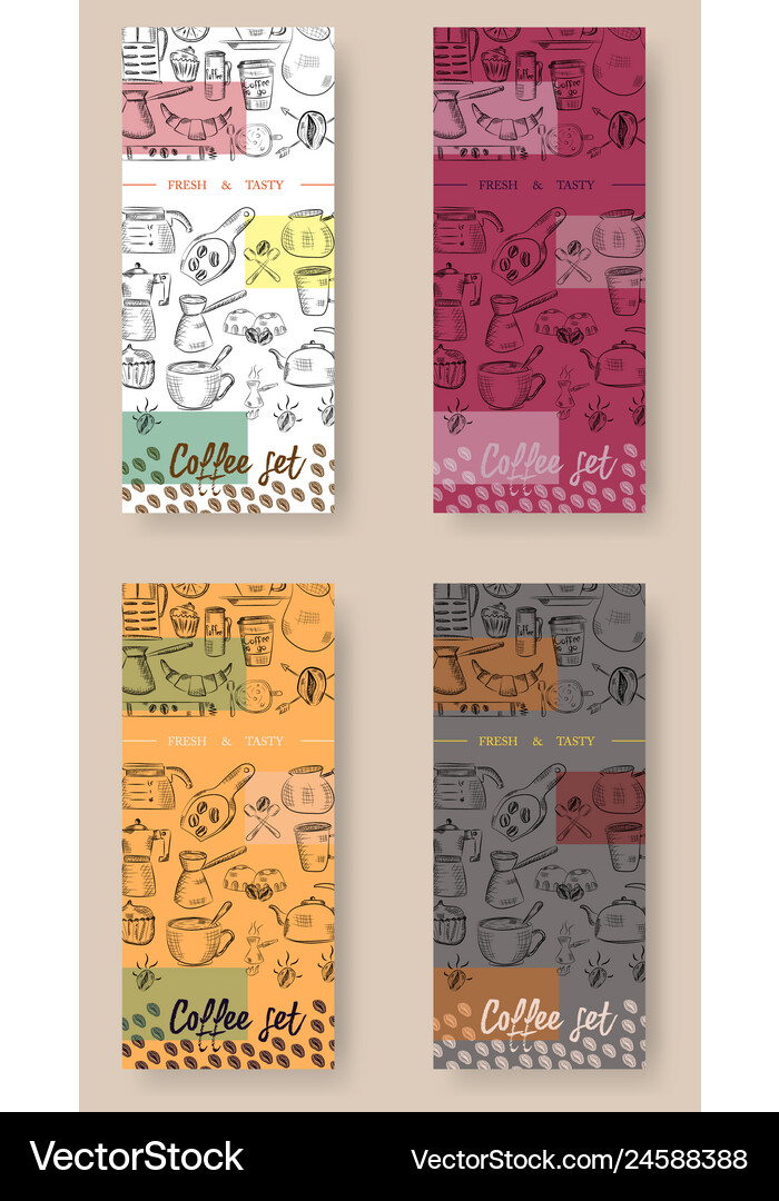 Set of vertical banners with graphic design Vector Image