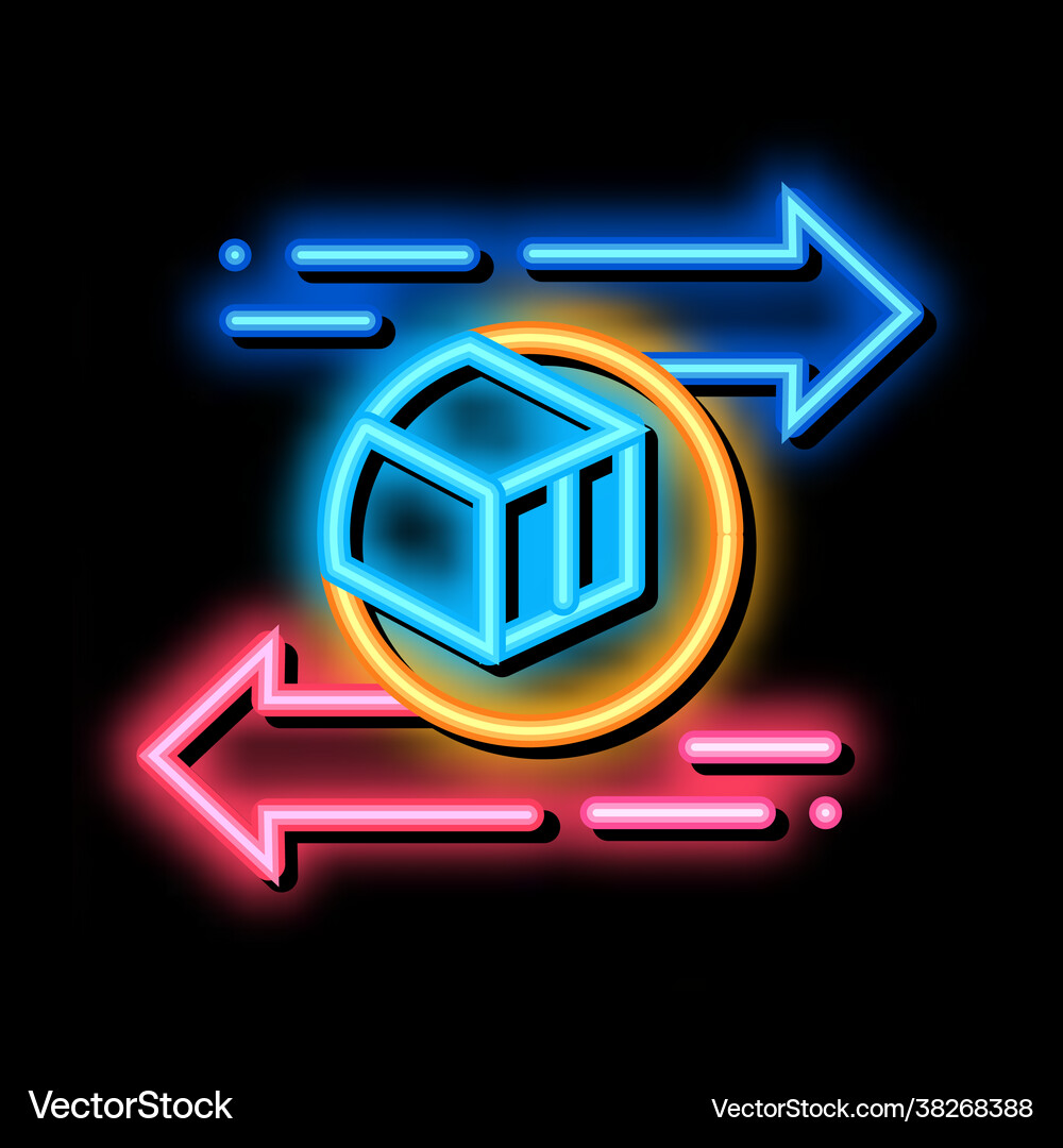 Shipping and arrival neon glow icon Royalty Free Vector