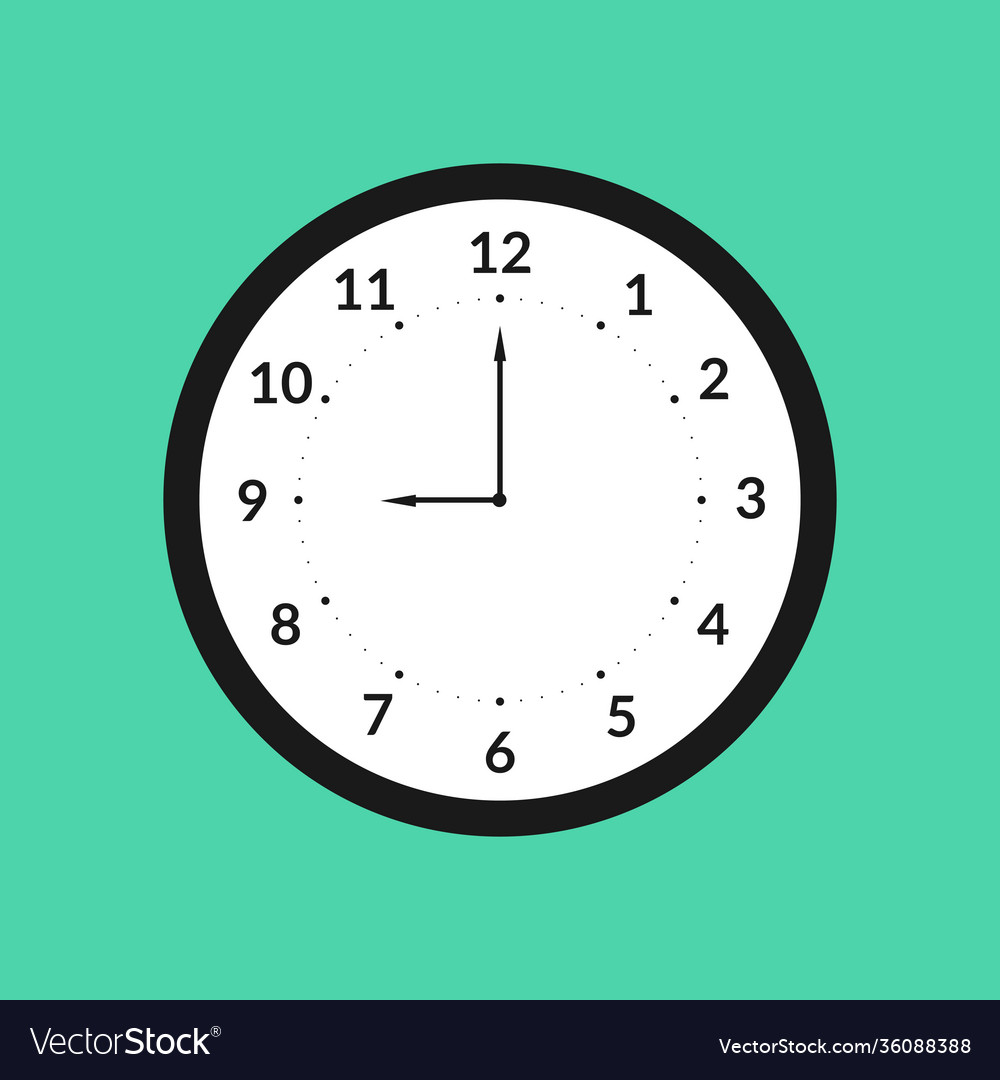 Simplistic elegant clock Royalty Free Vector Image