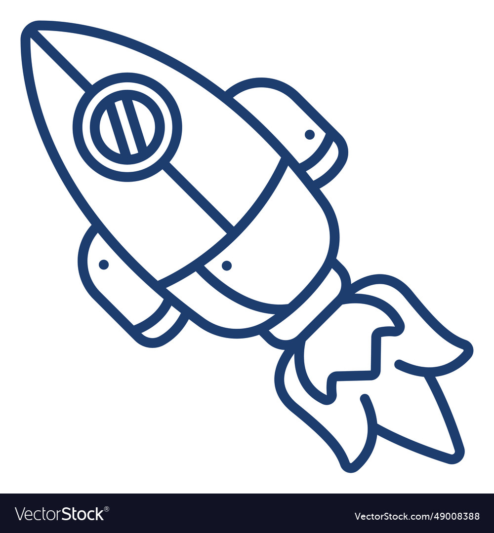 Space rocket stroke Royalty Free Vector Image - VectorStock