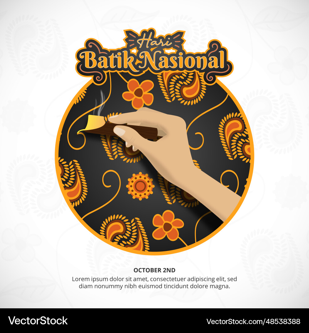 Square hari batik nasional or national day Vector Image