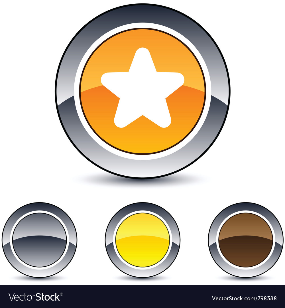 Star round button Royalty Free Vector Image - VectorStock