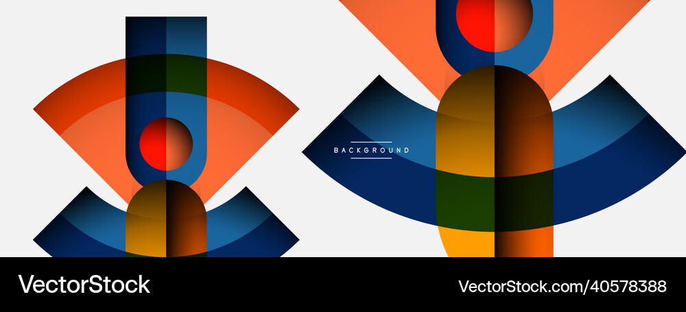 Trendy shapes color minimal design composition Vector Image