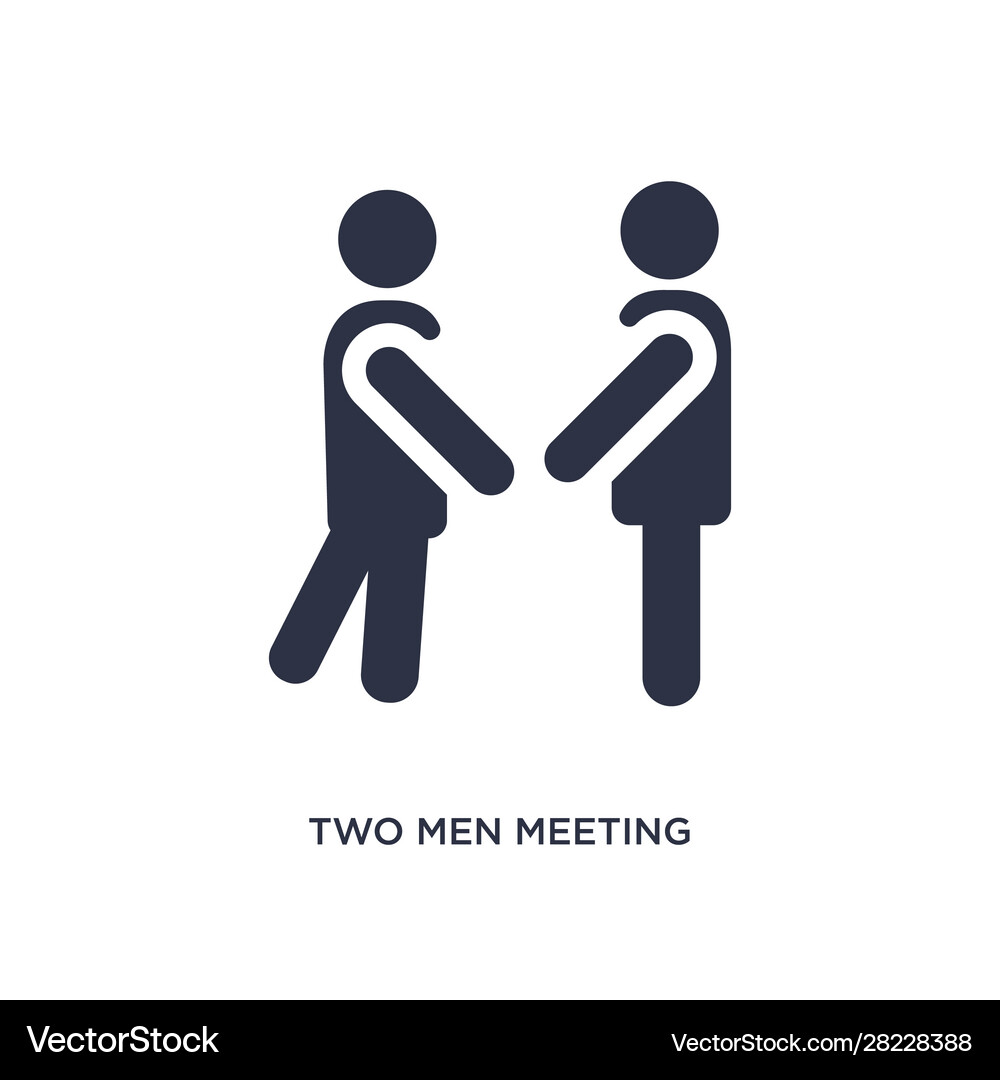 Two men meeting icon on white background simple Vector Image