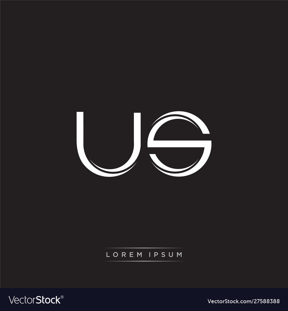 Us initial letter split lowercase logo modern Vector Image