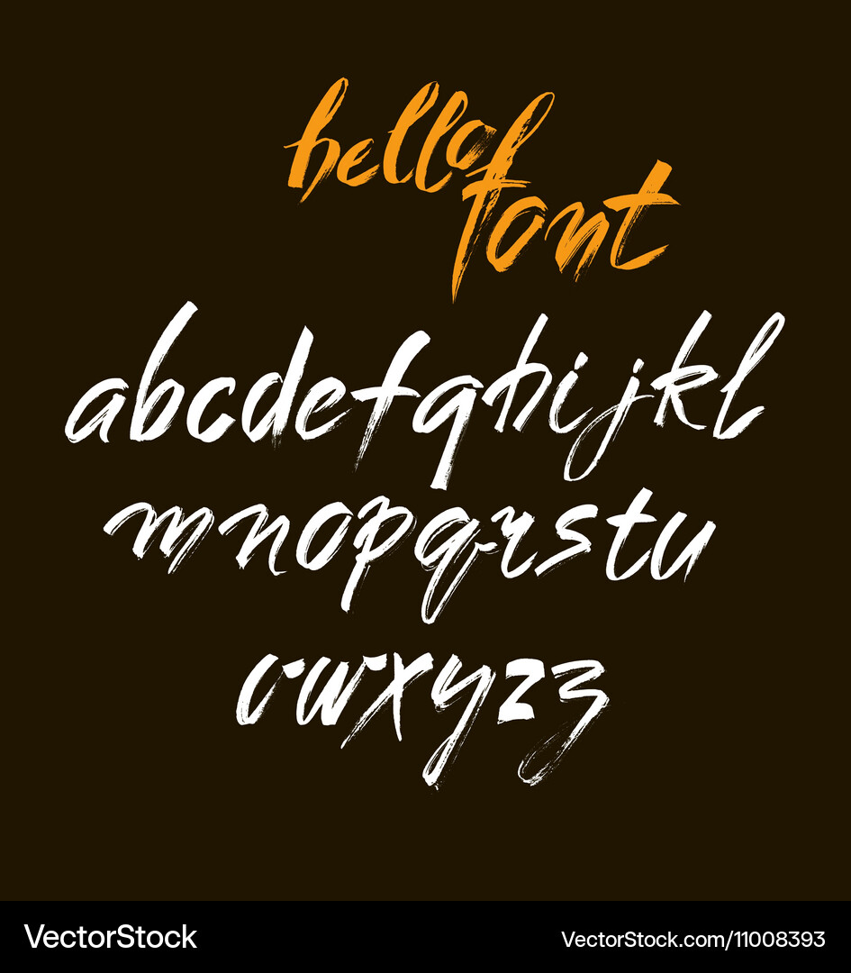 Acrylic brush style hand drawn alphabet Royalty Free Vector