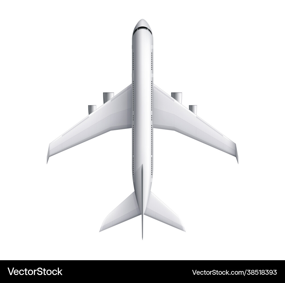 Aircraft top view isolated on white background Vector Image