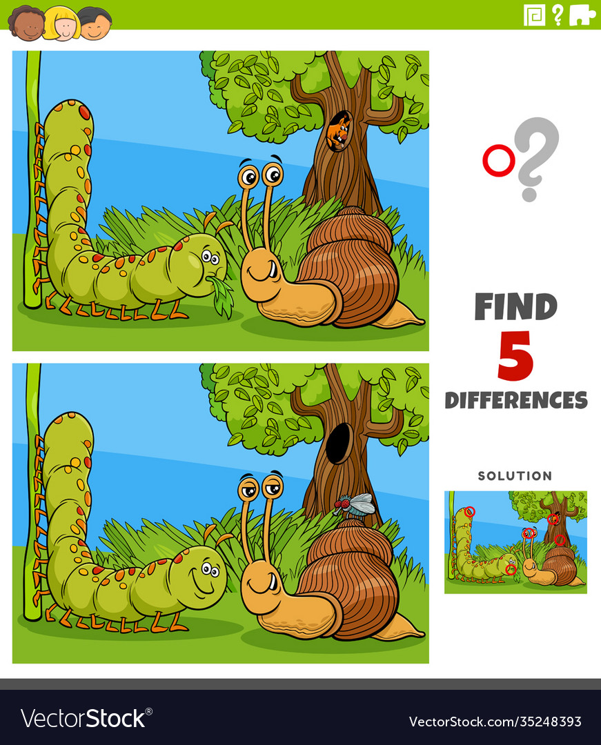 Differences educational task for kids Royalty Free Vector