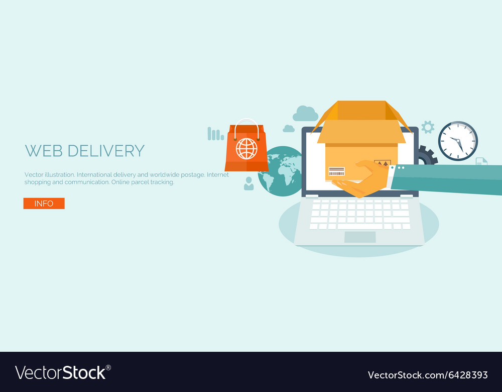 Flat header international Royalty Free Vector Image