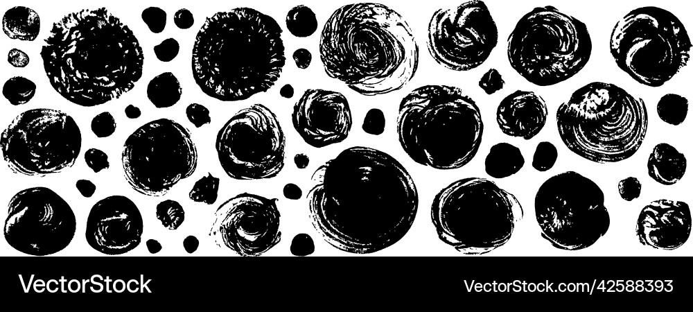 Hand drawn grunge circle stamps collection Vector Image