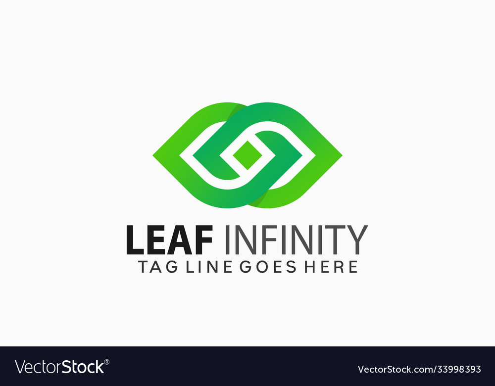Leaf infinity creative logo design Royalty Free Vector Image