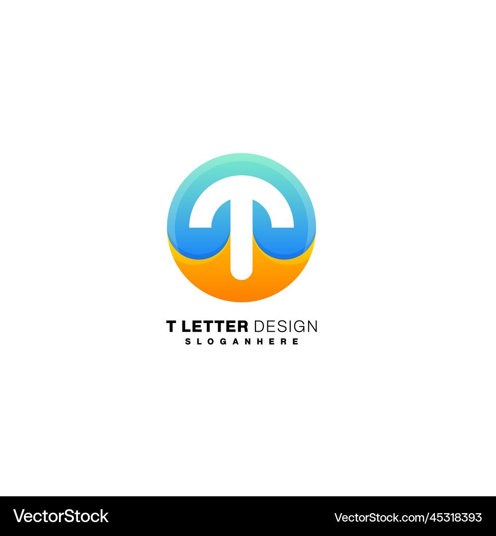 Letter t design logo color icon template Vector Image