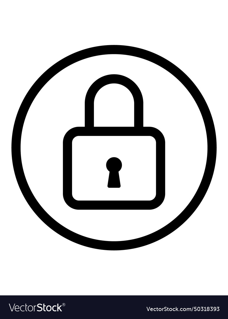 Lock flat icon isolated on white background Vector Image