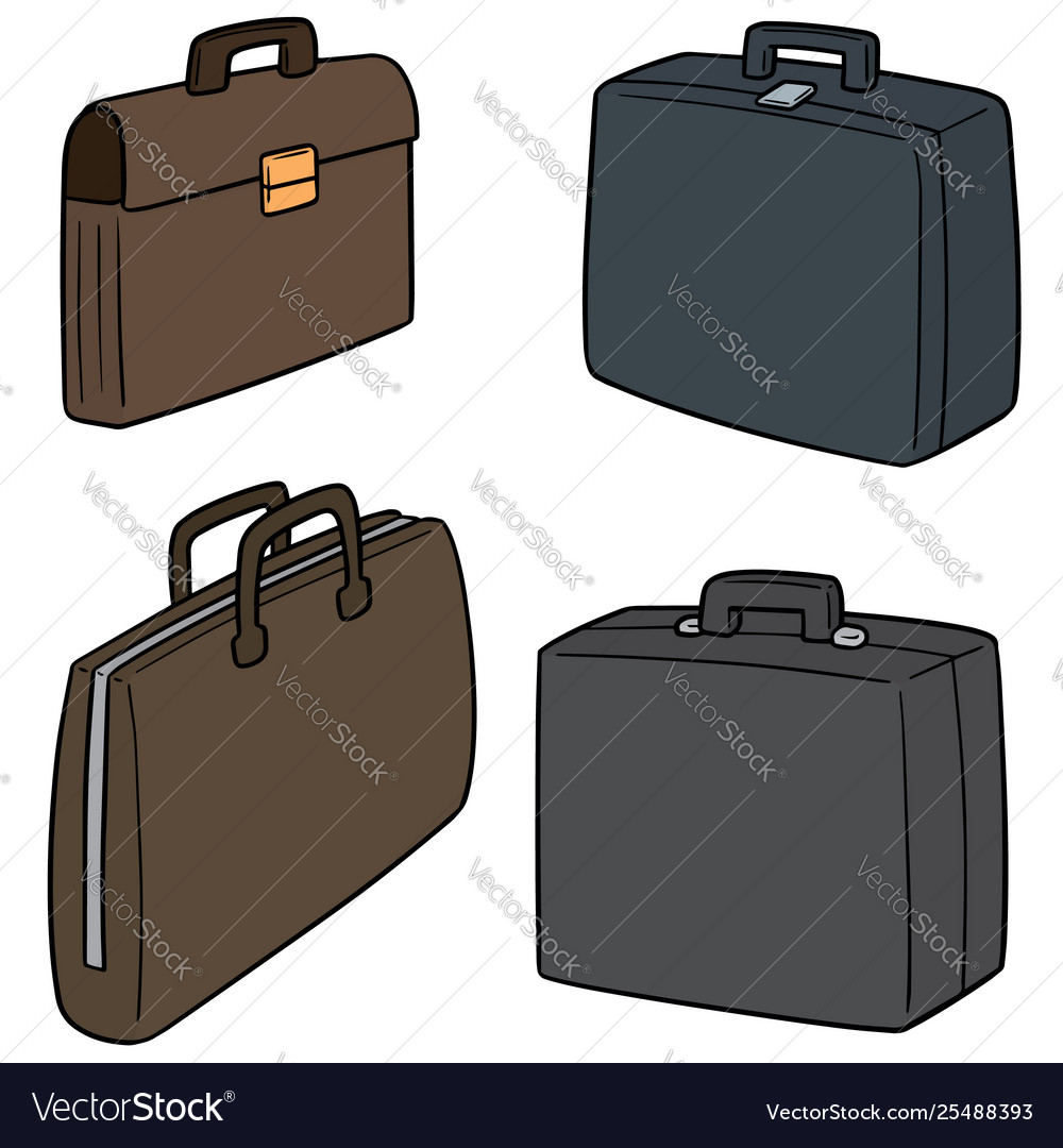 Set briefcase Royalty Free Vector Image - VectorStock