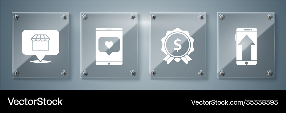 Set smartphone mobile phone price tag Royalty Free Vector