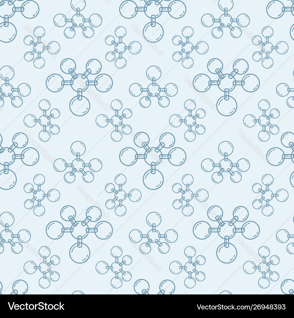 Simple geometrical blue atoms seamless Royalty Free Vector