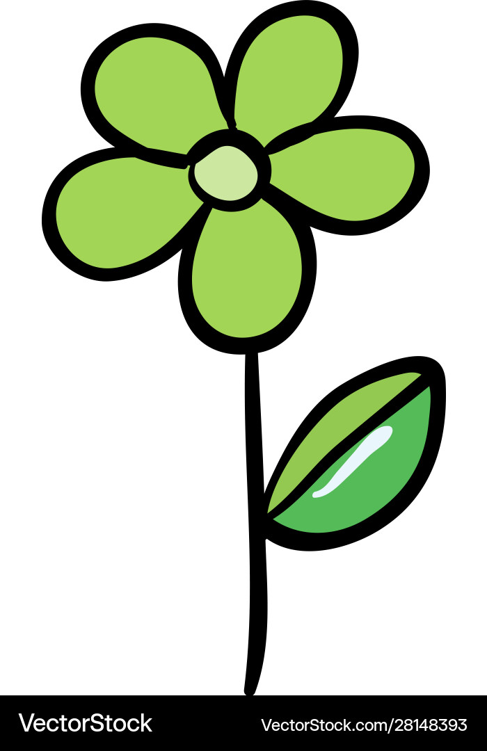 Single flower in green color Royalty Free Vector Image