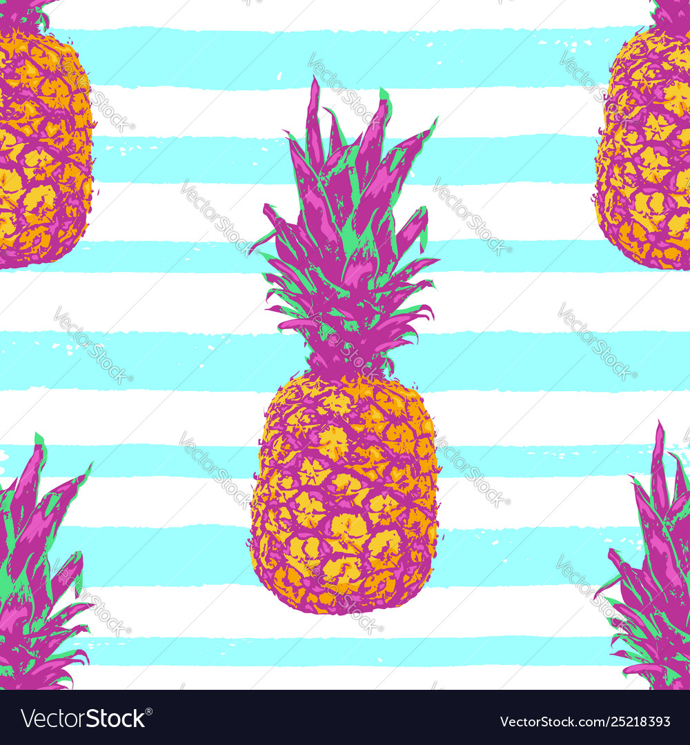 Tropical seamless pattern with pineapple Vector Image