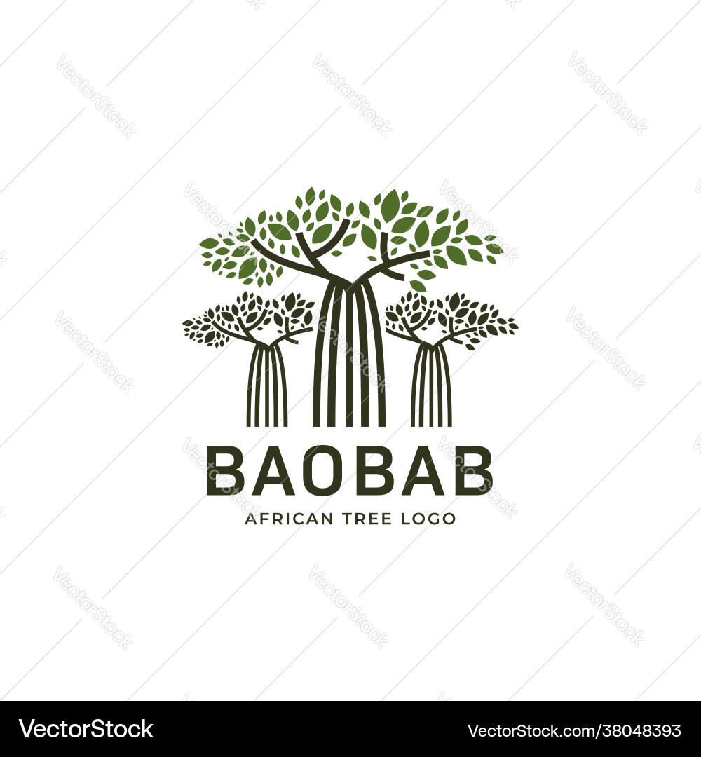 Unique africa baobab tall tree logo icon Vector Image