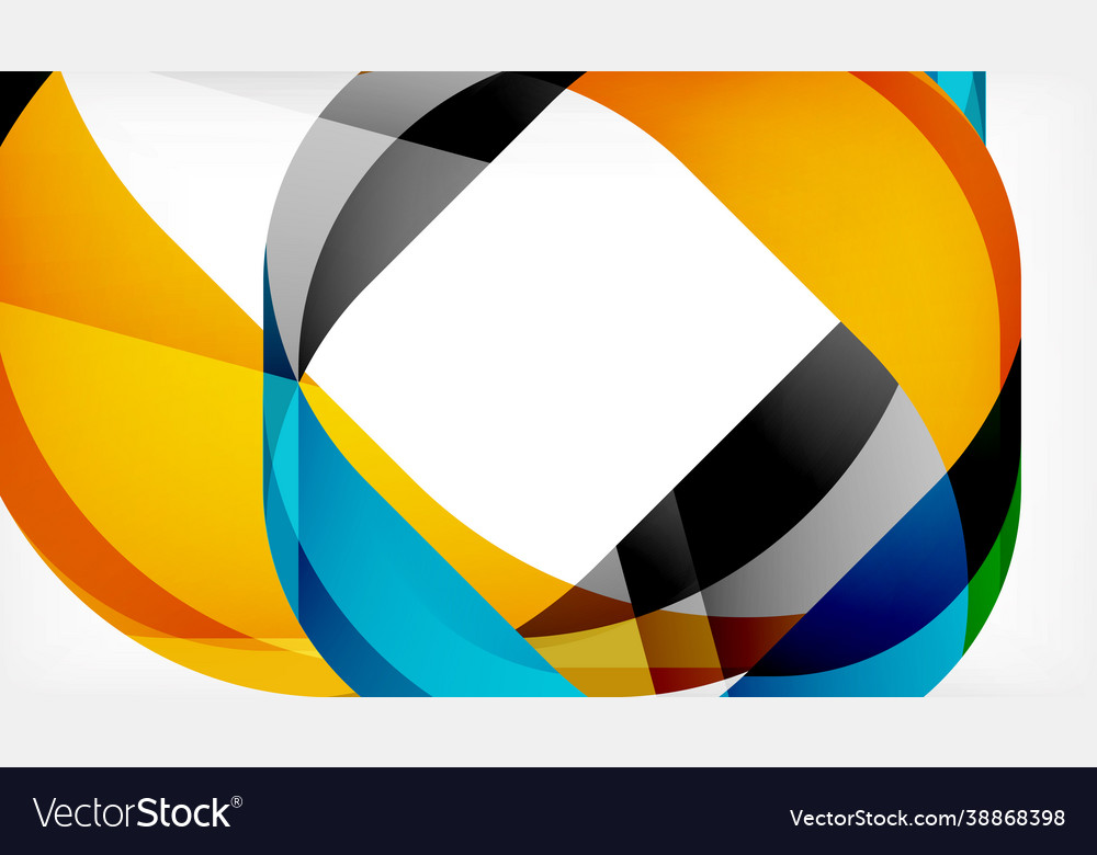 Abstract square shape with overlapping waves Vector Image