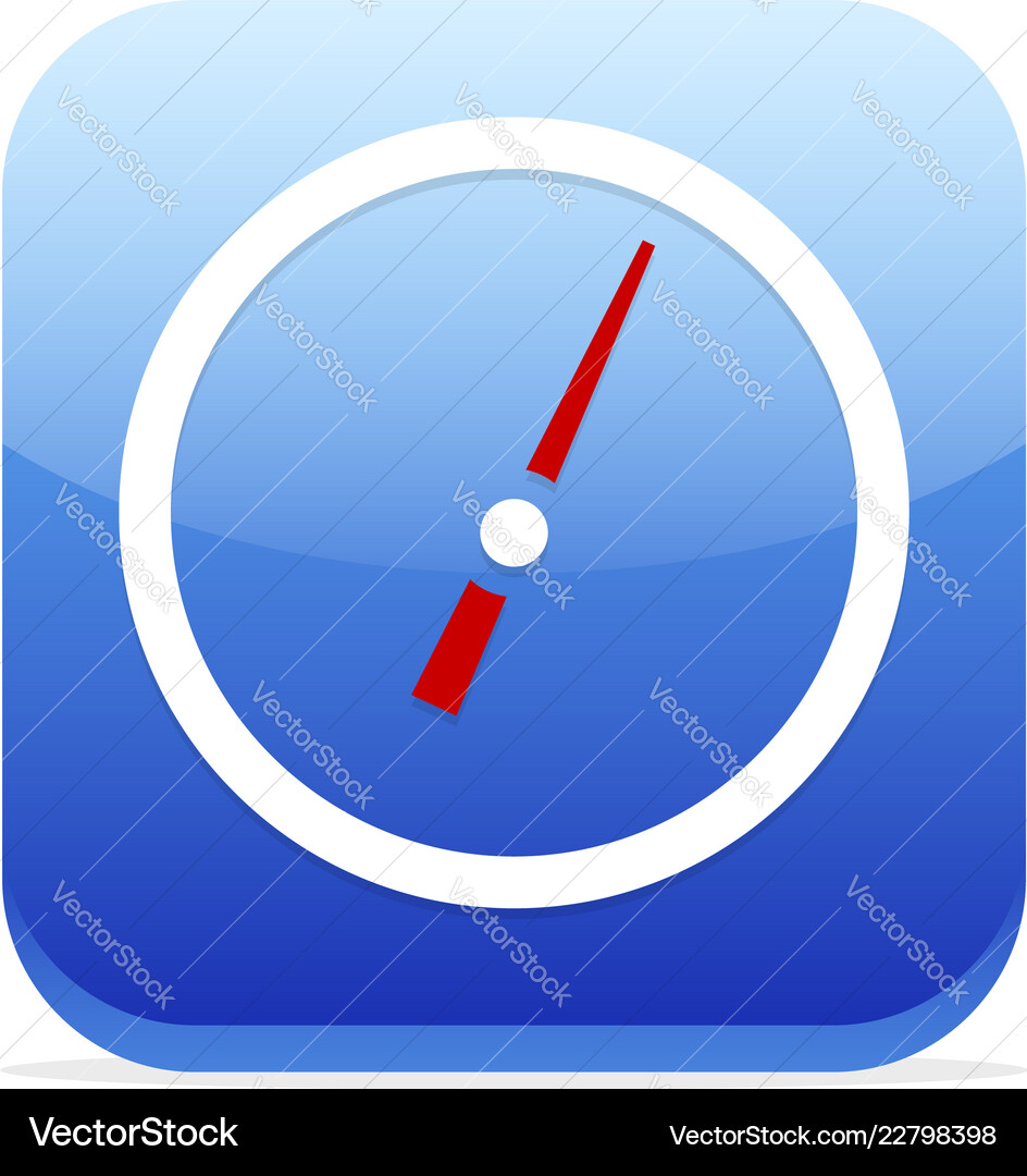 Blue icon with dial gauge meter symbol Royalty Free Vector