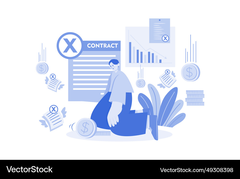 Business dealing with financial loss Royalty Free Vector