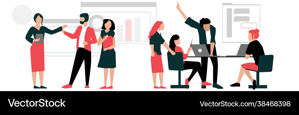 Business team meeting discussion working Vector Image