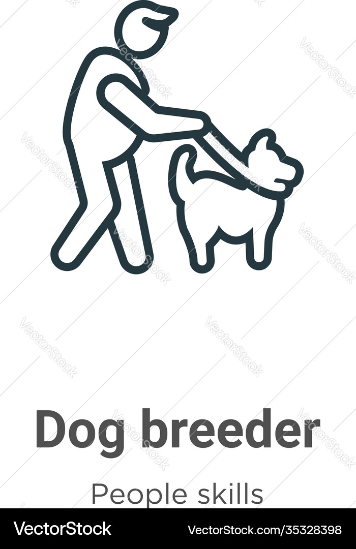 Dog breeder outline icon thin line black Vector Image