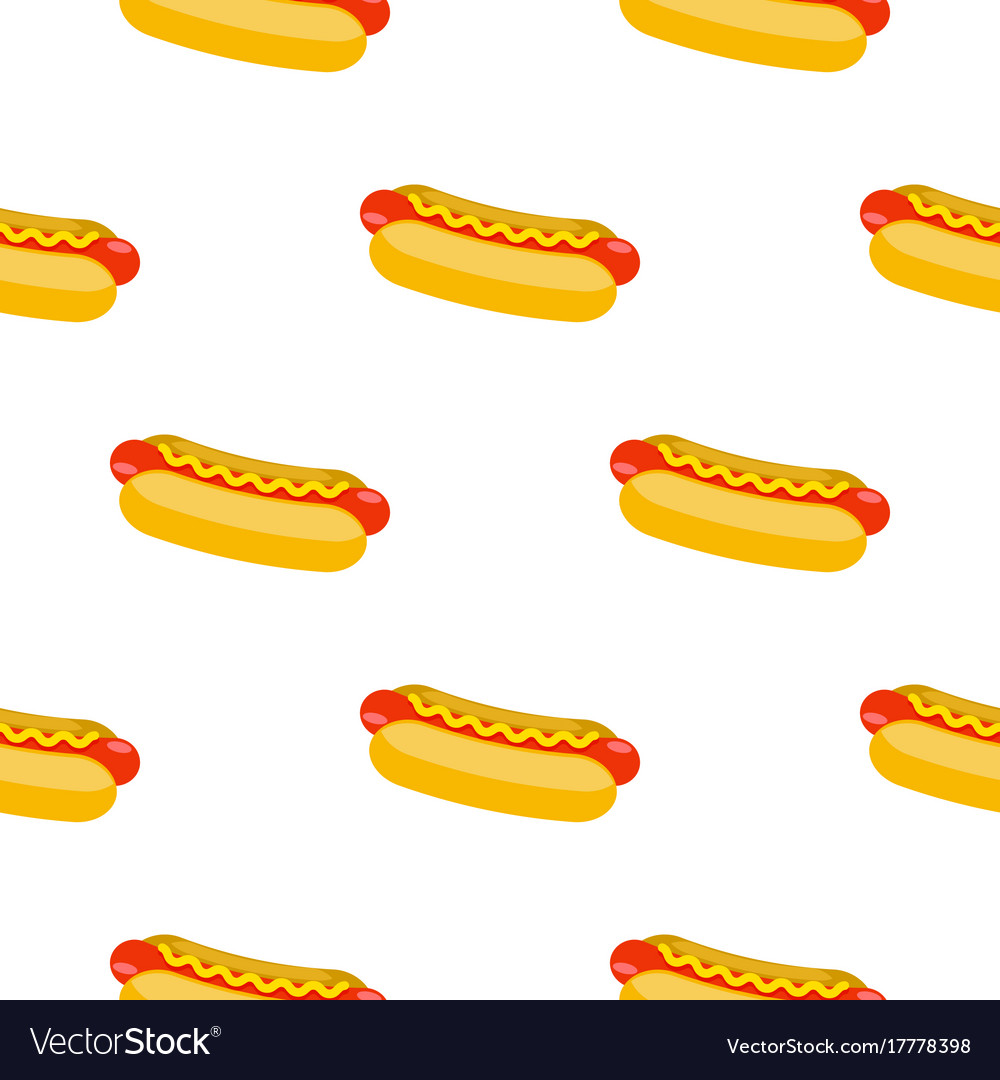 Hot dogs pattern Royalty Free Vector Image - VectorStock