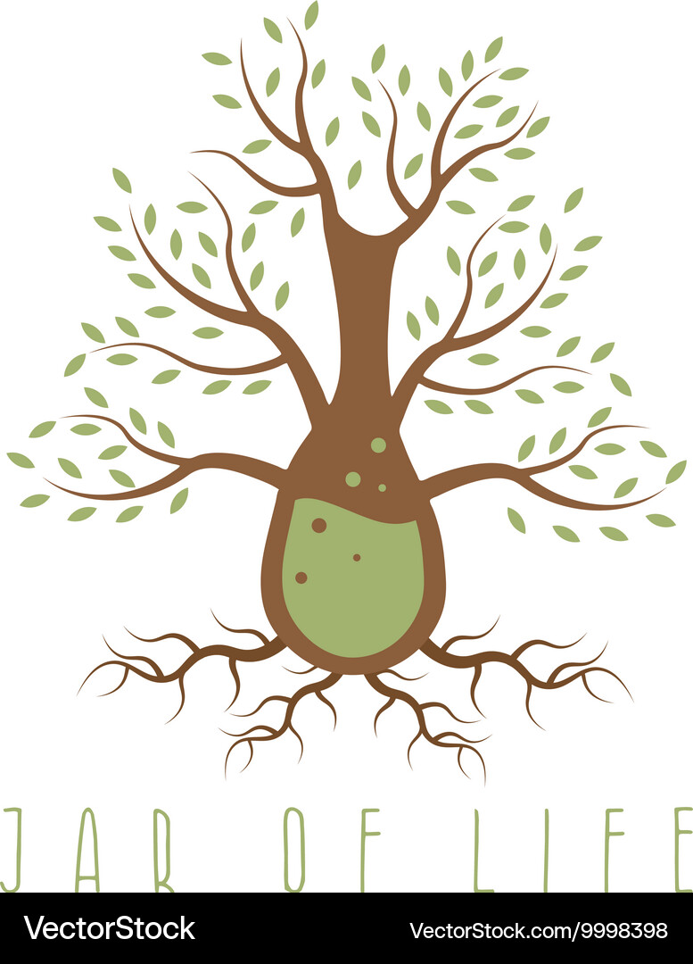 Jar of life design concept with tree Royalty Free Vector