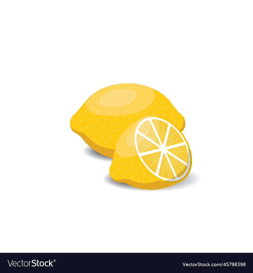 Lemon Cartoon Fruit Vegan Organic Eco Product Vector Image
