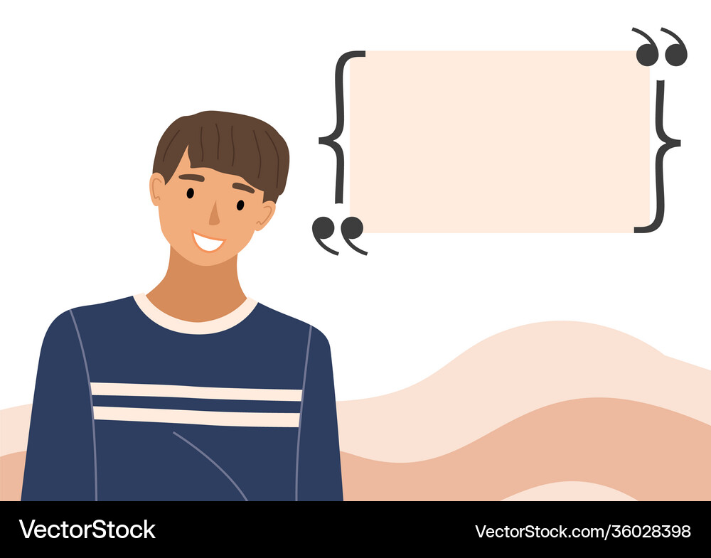 Male character design a man with speech bubble Vector Image