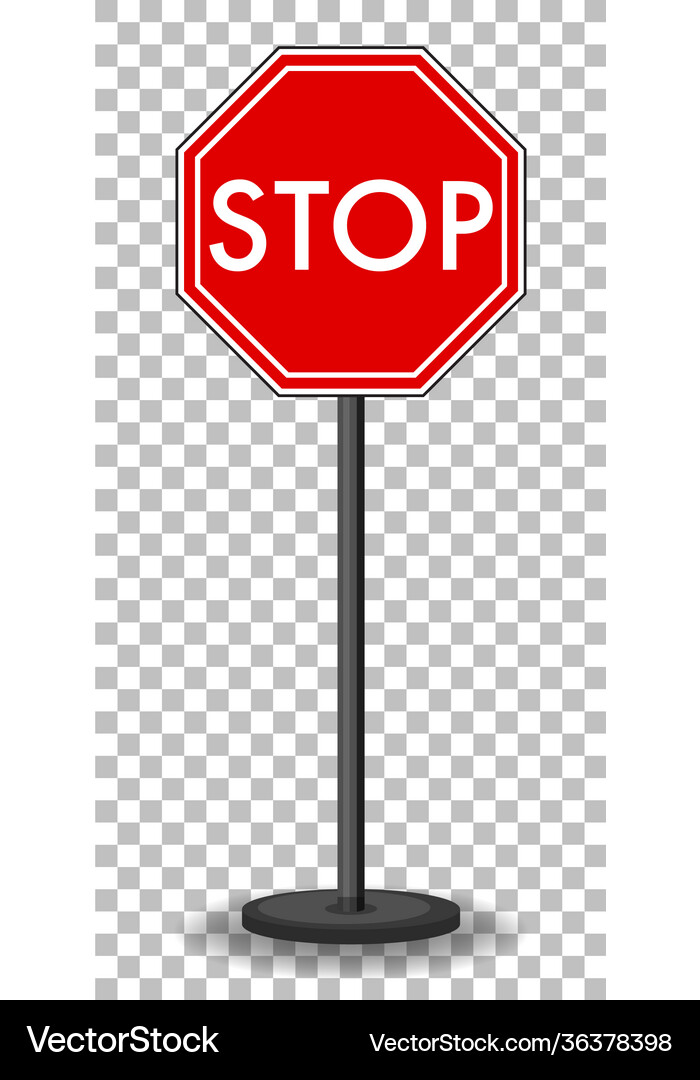 Red traffic sign on transparent background Vector Image