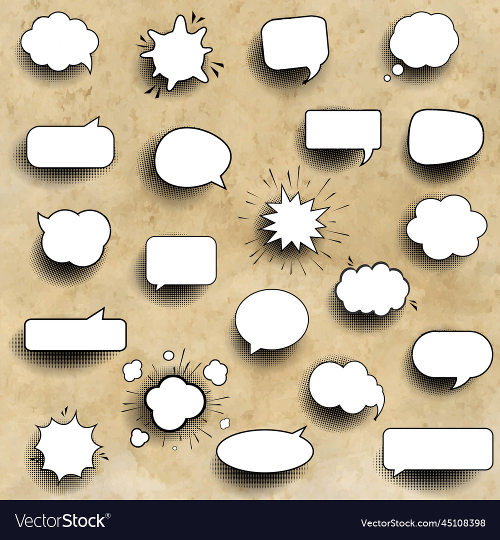 Retro speech bubble set isolated Royalty Free Vector Image