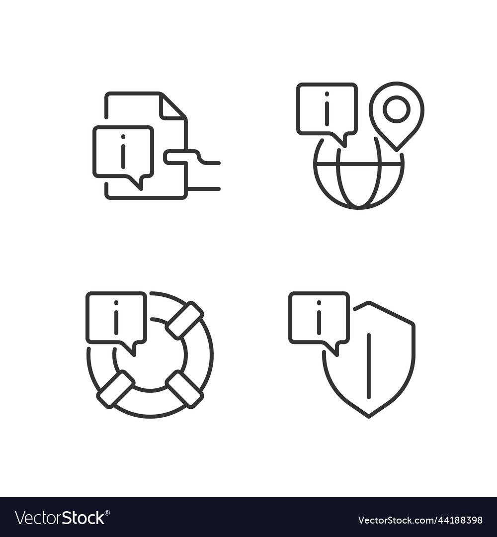 Safe information service pixel perfect linear Vector Image Safe information service pixel perfect linear Vector Image