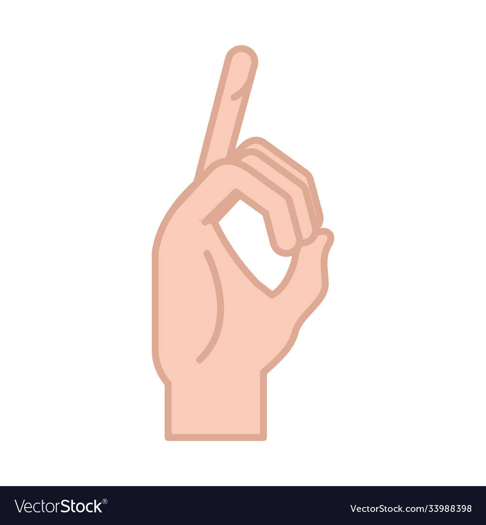 Sign language hand gesture indicating d letter Vector Image