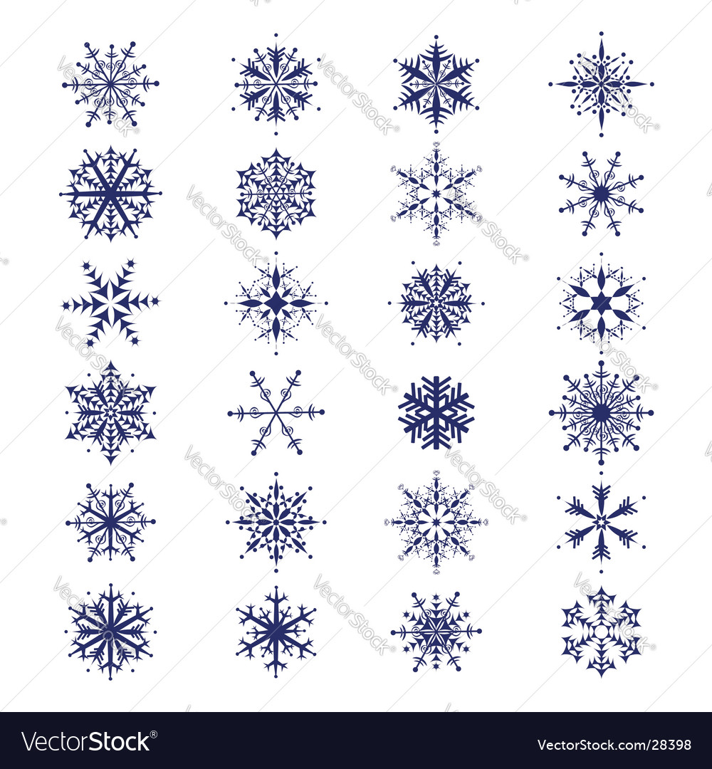 Snowflakes collection Royalty Free Vector Image