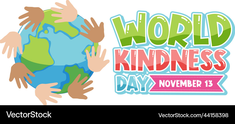 World kindness day font logo design Royalty Free Vector