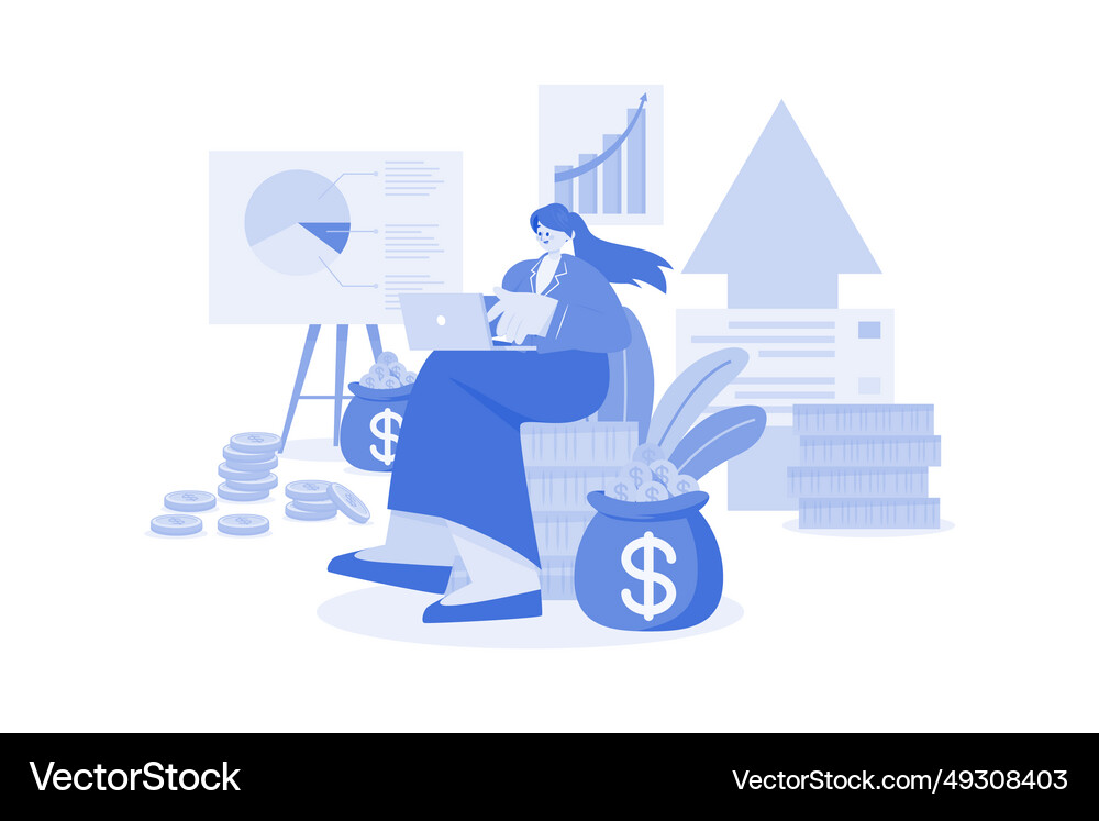 Business financial growth concept on a white Vector Image