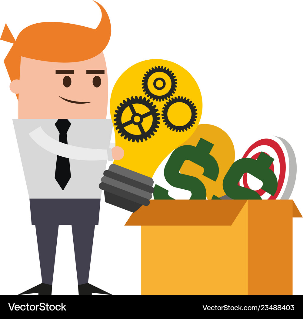 Businessman successful cartoon Royalty Free Vector Image