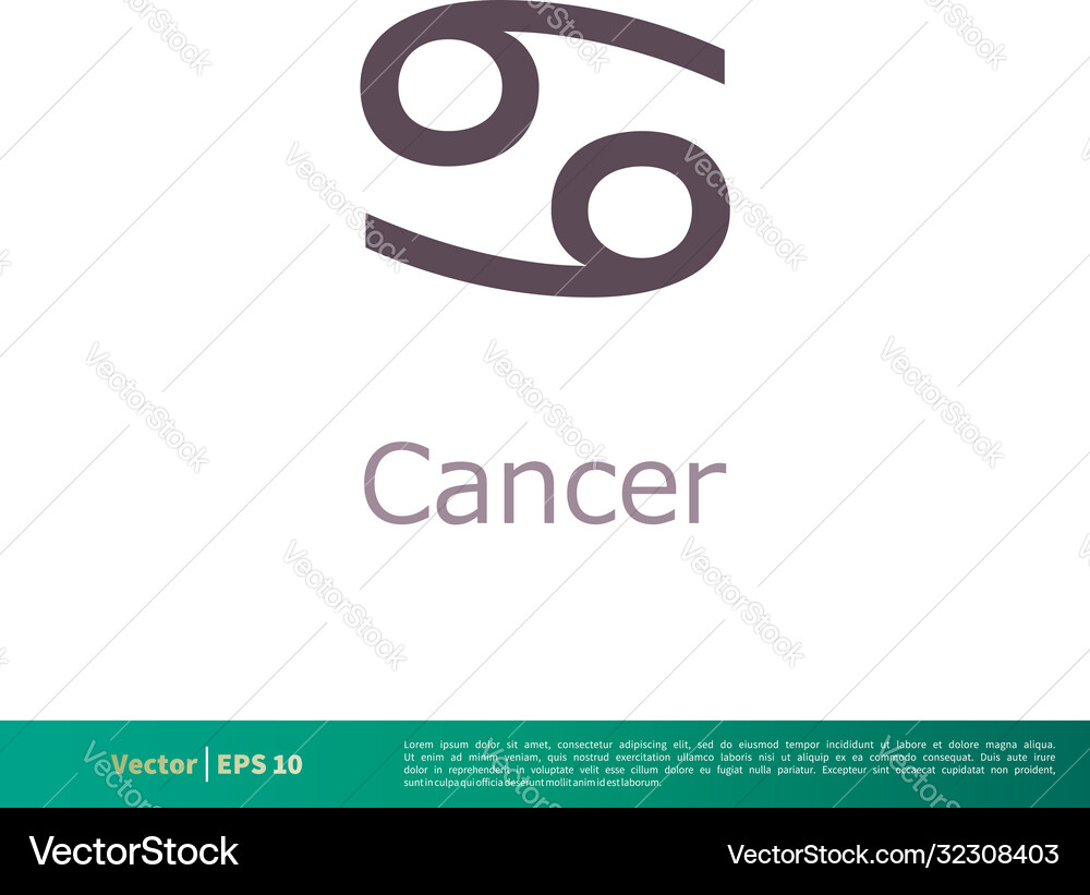 Cancer - zodiac sign icon logo template design Vector Image